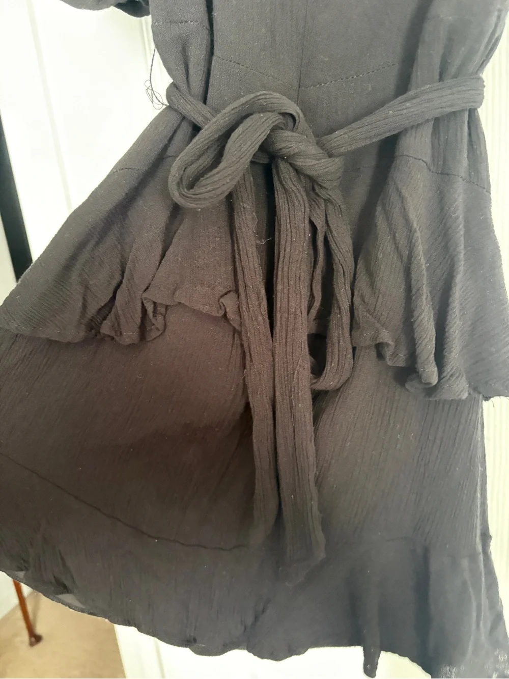 Altar'd State | Dresses | Altard State Black Wrap Mini Dress With ...